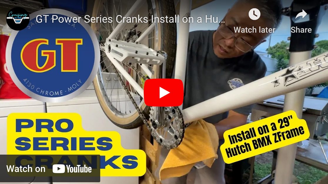 GT Power series crank install - Hutch Z frame | Cruising in the 808 — Stacked BMX Shop