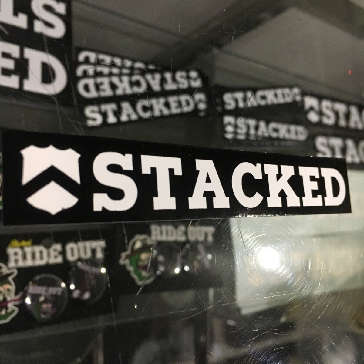 Stacked Handlebar Shield Vinyl Sticker Black — Stacked BMX Shop