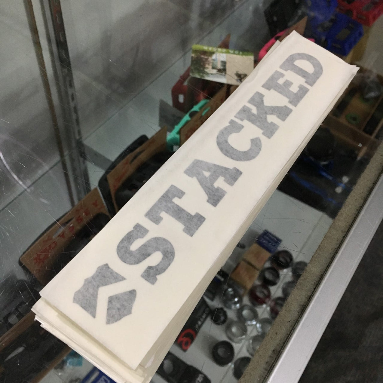 Stacked 8 1/2" X 1" Shield Vinyl Sticker Black — Stacked BMX Shop